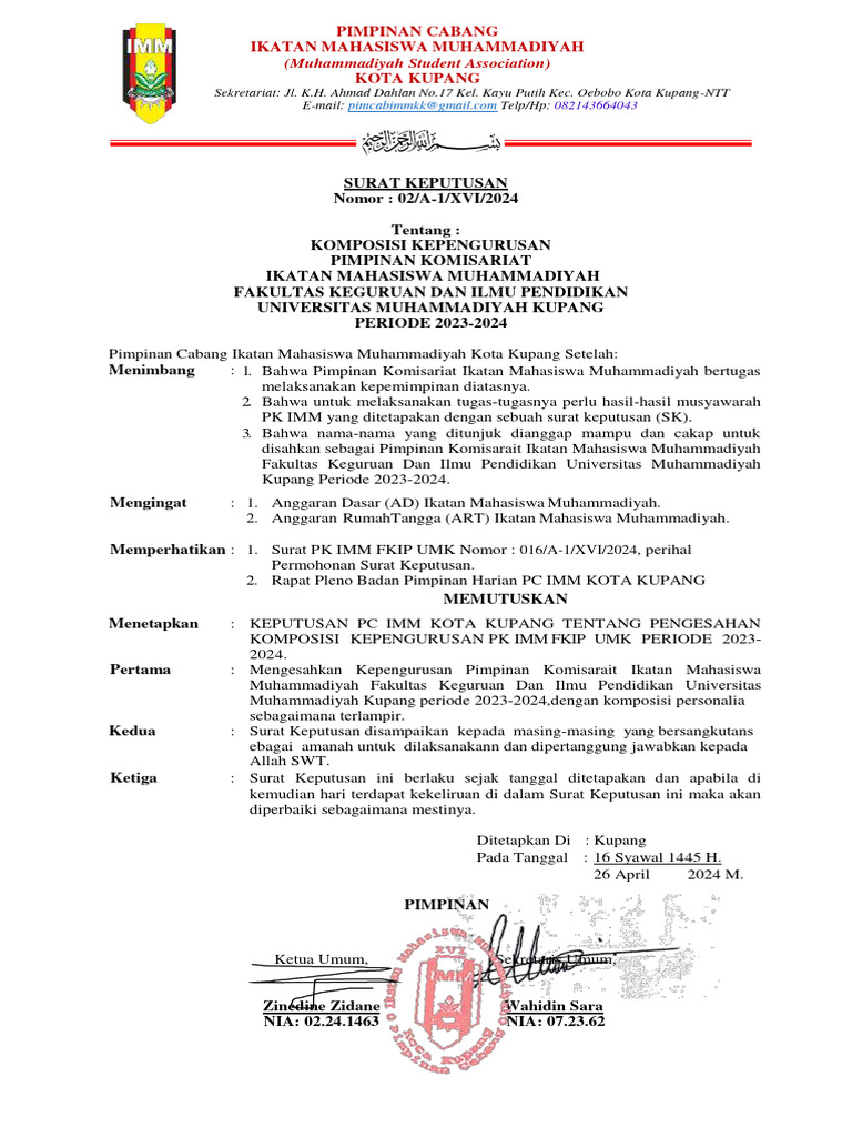 SK PK Imm Fkip 2023-2024 | PDF