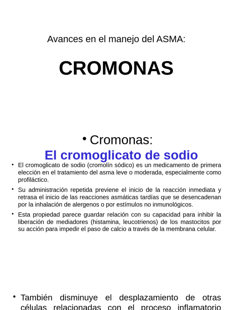 Tratamiento del asma con cromonas | PDF | Asma | Medicina CLINICA