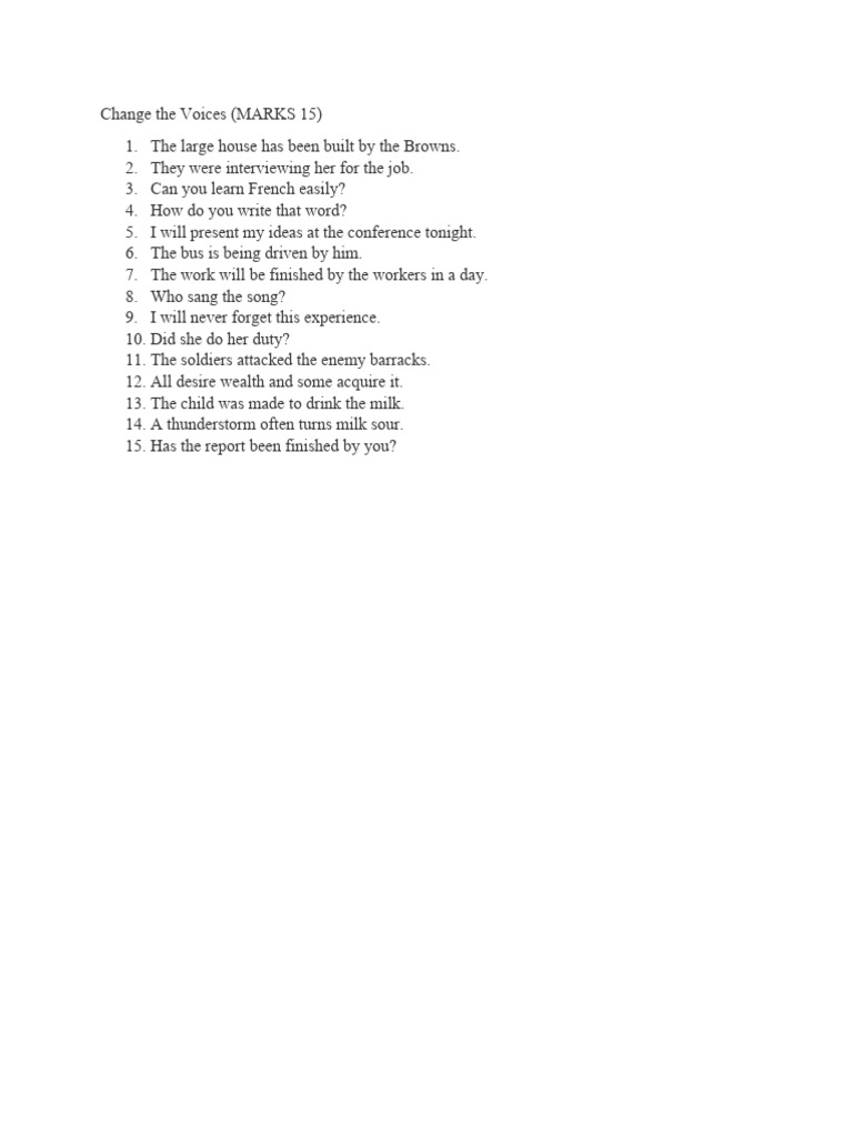 Voice Change Exercises in English | PDF