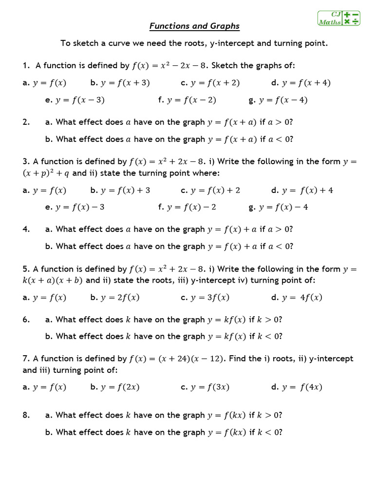 Functions and Graphs: Sketching Techniques | PDF