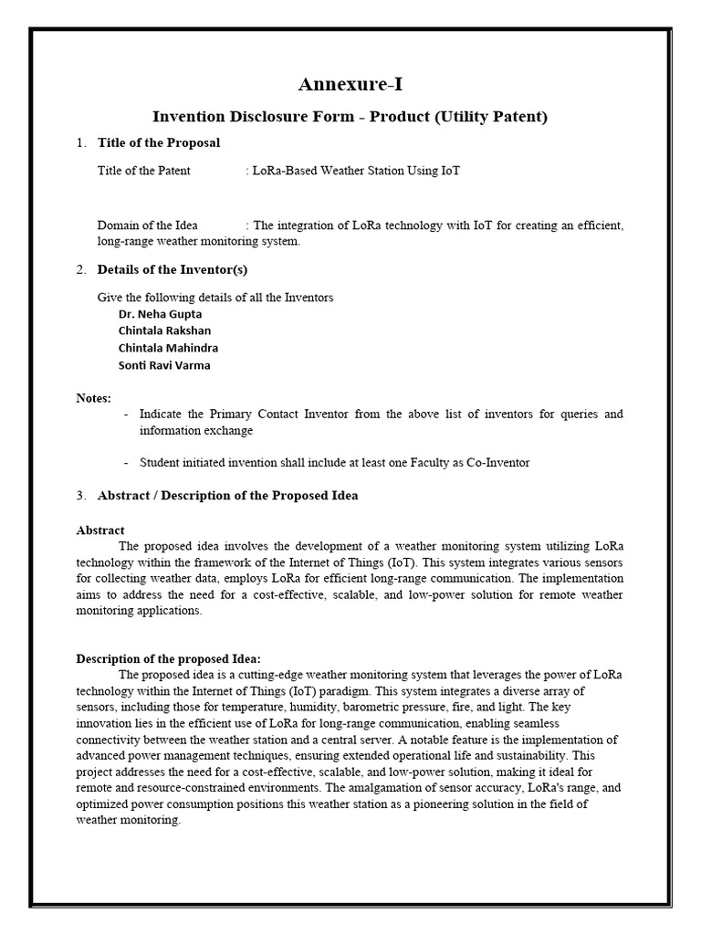 IPR Utility Patent - Application Form (Repaired) | PDF | Internet Of ...