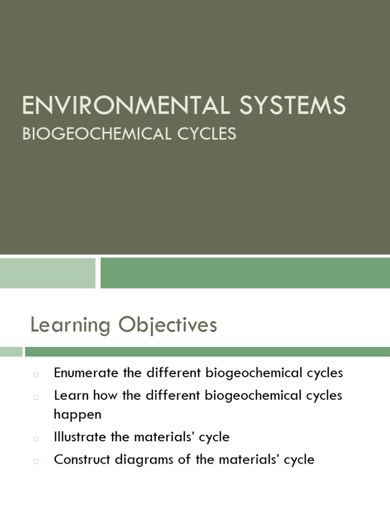 Lesson 6 - Biogeochemical Cycles | PDF | Carbon Cycle | Soil