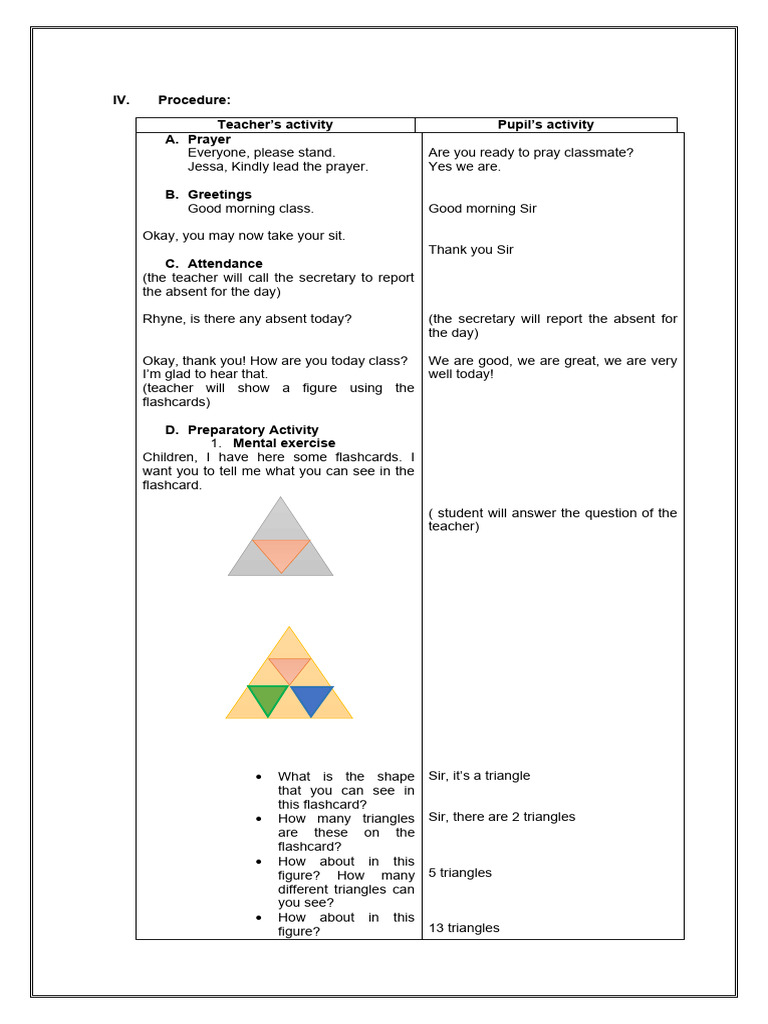 Detailed Lesson Plan in Mathematics 4 | PDF | Area | Rectangle
