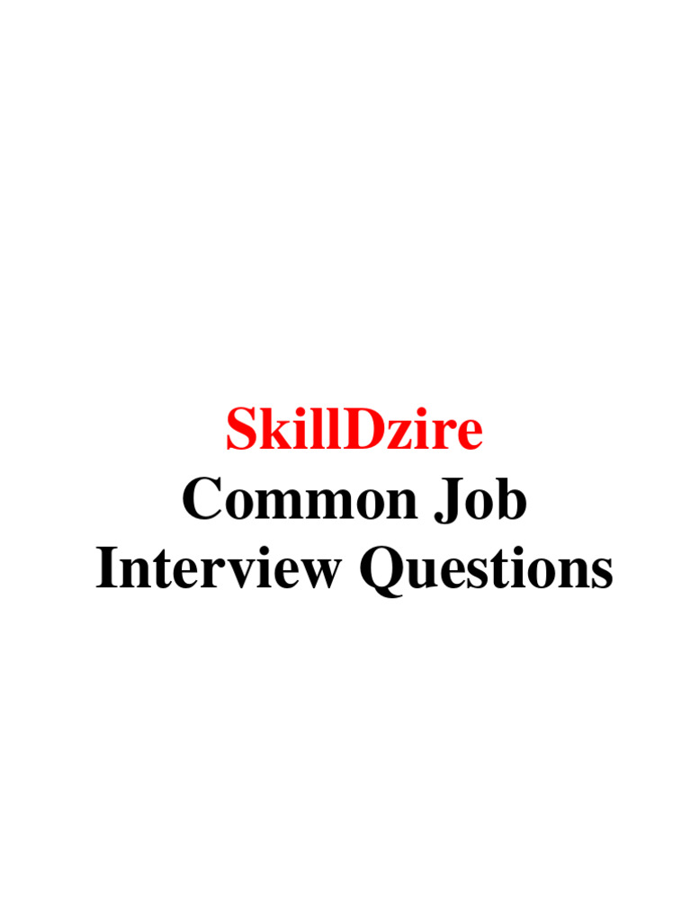 SkillDzire_Interview questions | PDF | Job Interview | Social Media