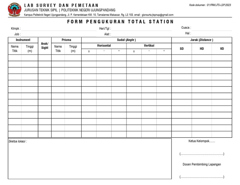 Form Pengukuran Total Station | PDF