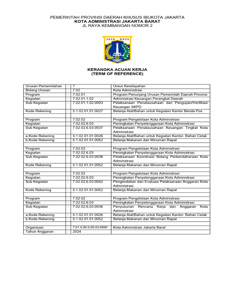 KAK Bagian P2k 2024 Revisi Ok | PDF
