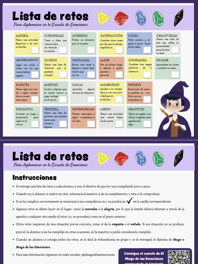 El Mago de Las Emociones - Lista de Retos | PDF | Sicología