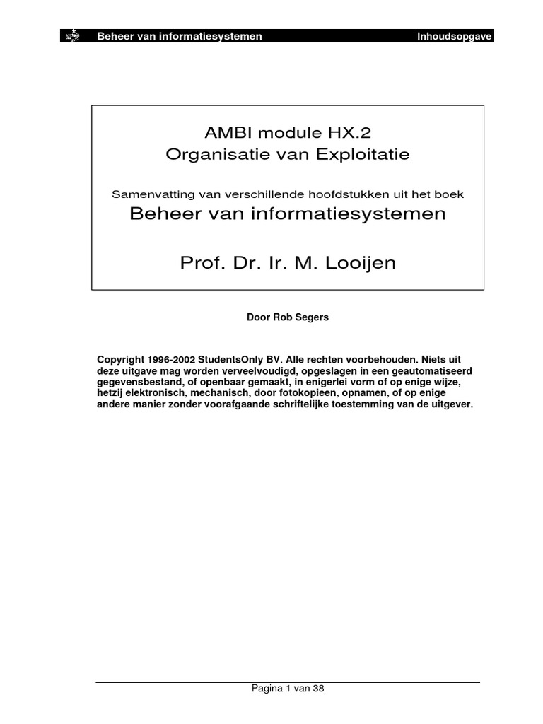 Beheer Van Informatiesystemen | PDF