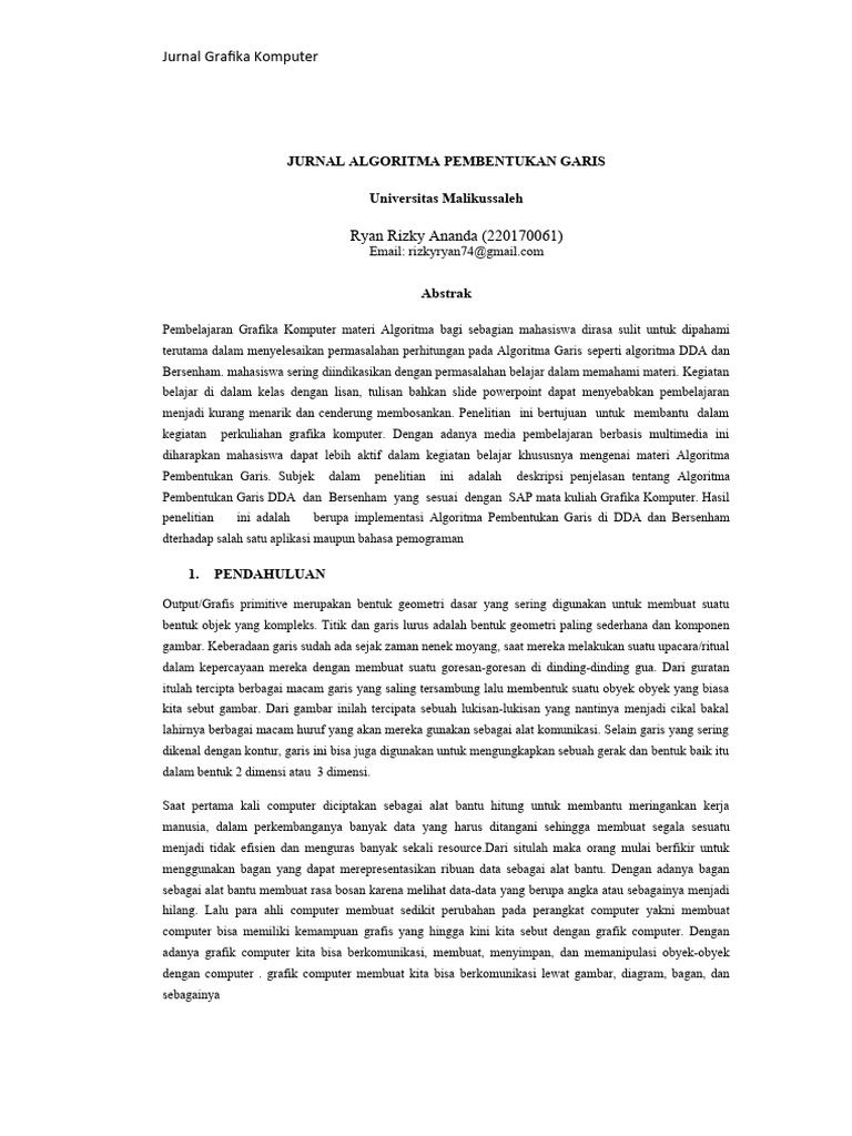 Kelemahan Algoritma DDA Garis | PDF
