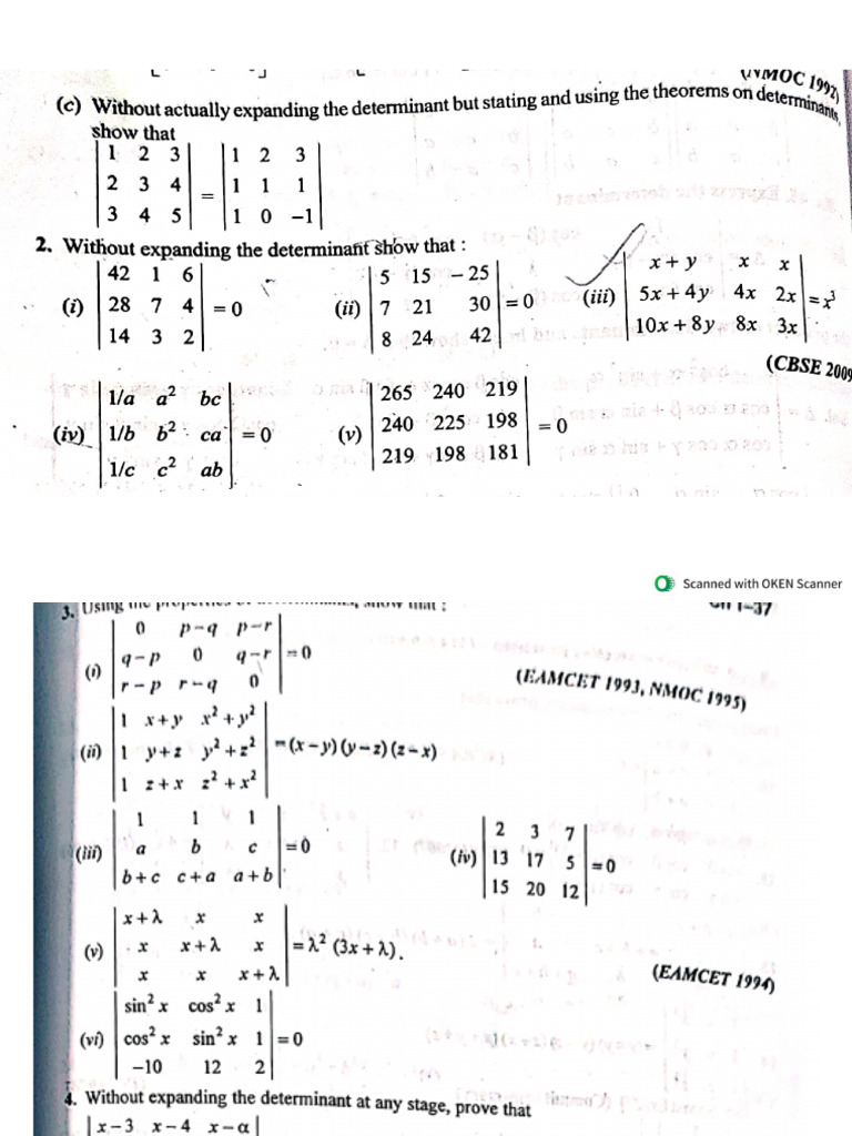 Properties of Determinant | PDF