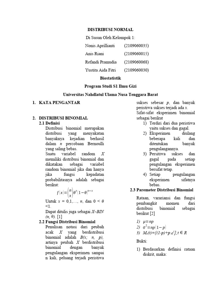 Distribusi Binomial Pdf Metode And Bahan Ajar