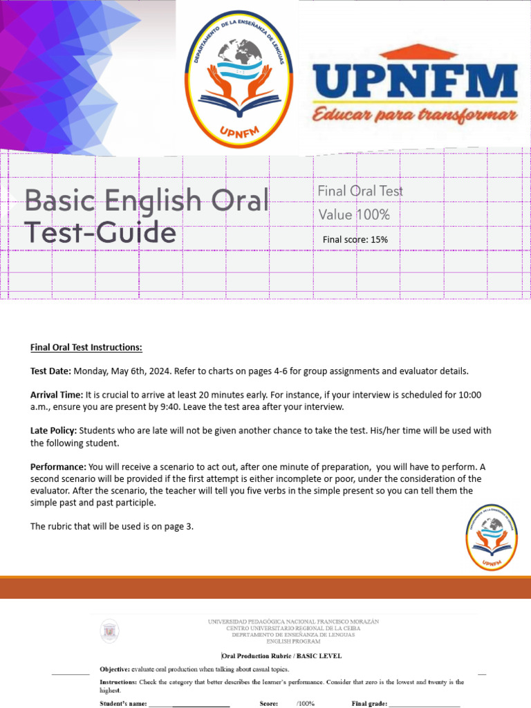 Basic English Oral Test-Guide Sts | Download Free PDF | Clothing