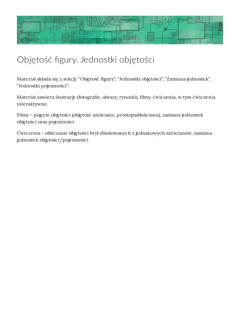 Objetosc Figury Jednostki Objetosci | PDF