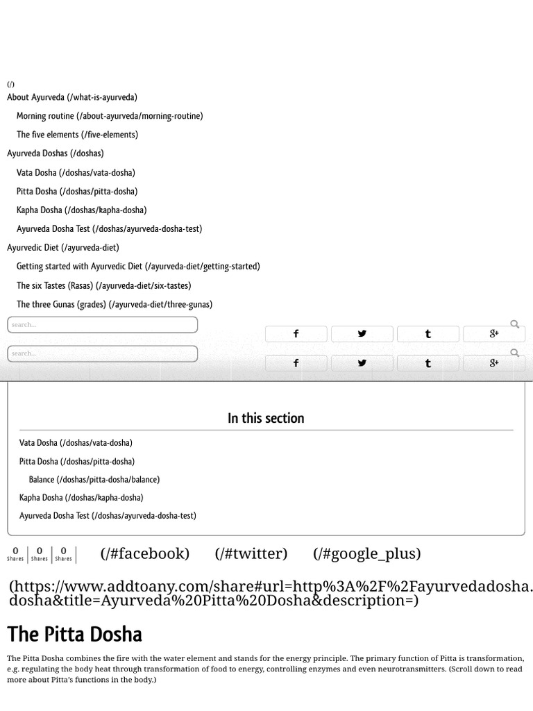 Ayurveda Pitta Dosha: Fiery Energy Bombs - Ayurveda Dosha | PDF | Ayurveda