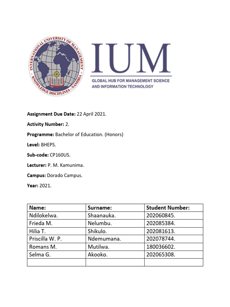 Assignment Due Dat1 Cp Activities Pdf Curriculum Learning 
