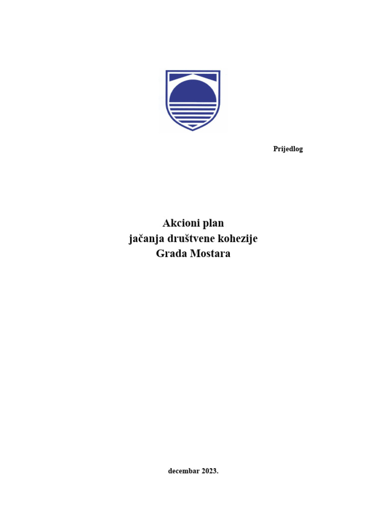 18.0. Akcioni Plan Društvene Kohezije Grada Mostara BOS 060324 | PDF