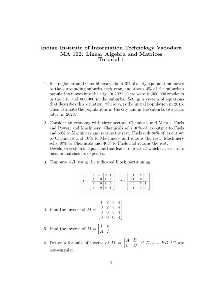 MA102_LAM_Tut1 | PDF | Functions And Mappings | Mathematics