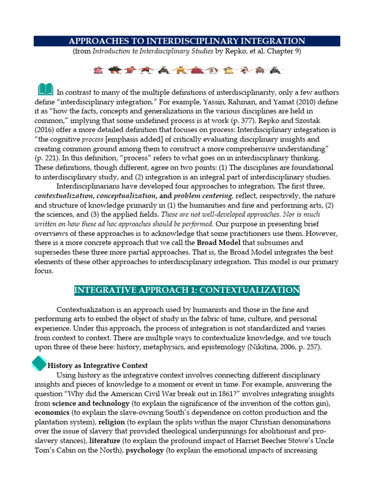APPROACHES TO INTEGRATION Contextualization | PDF | Interdisciplinarity | Epistemology