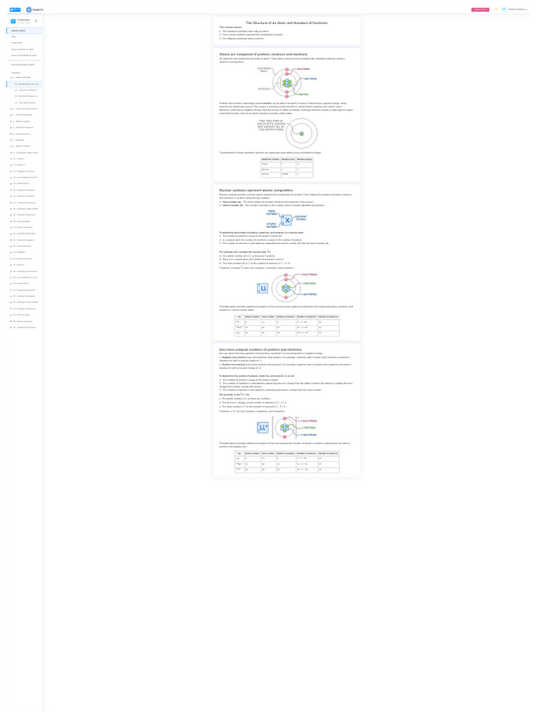 A Level Chemistry 1.1 Cognito | PDF | Ion | Atoms