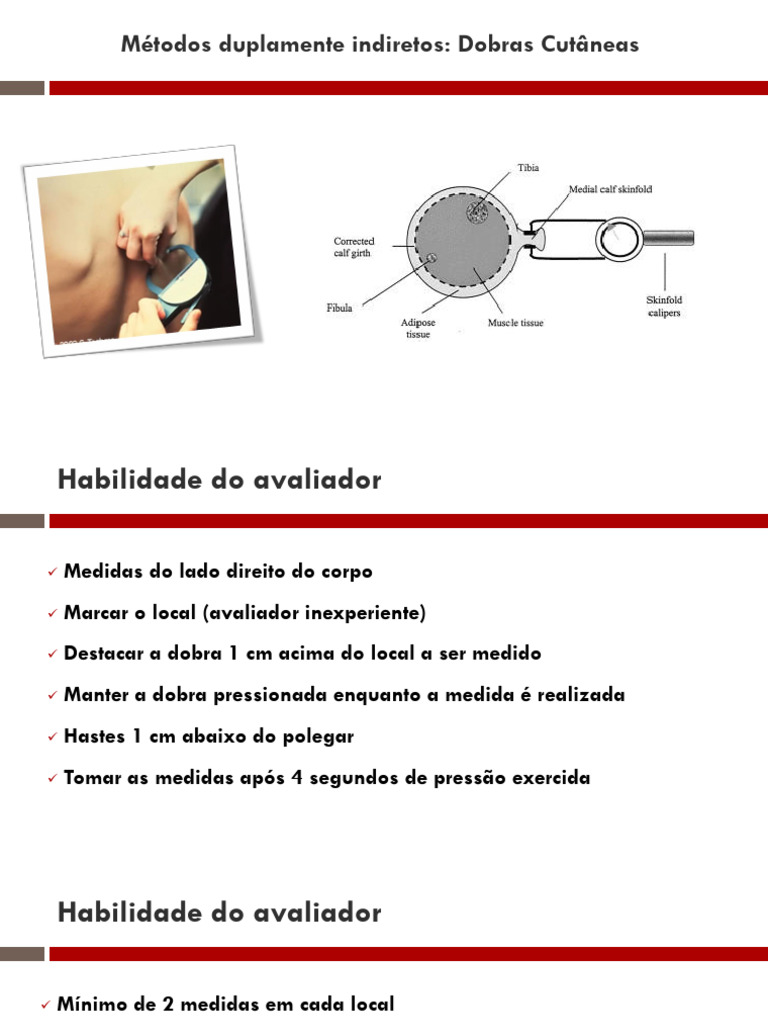Métodos de Medição de Dobras Cutâneas | PDF | Anatomia humana | Membros ...