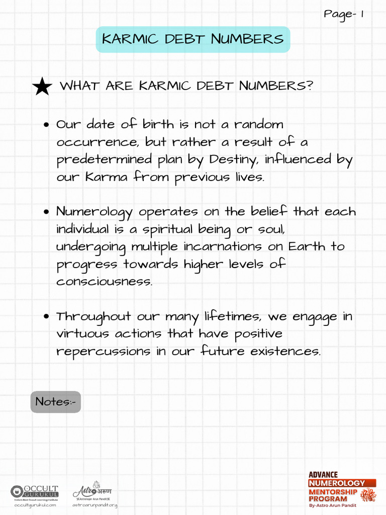 Understanding Karmic Debt Numbers | PDF | Karma | Disciplines