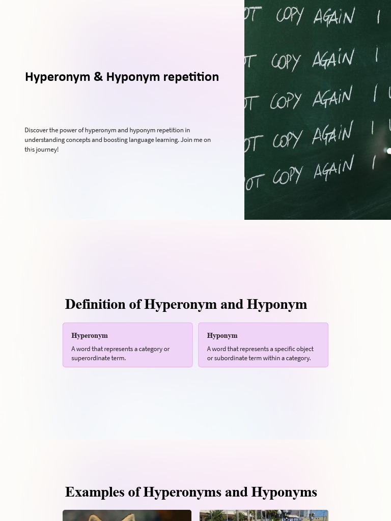 Hyperonym and Hyponym Repetition | PDF