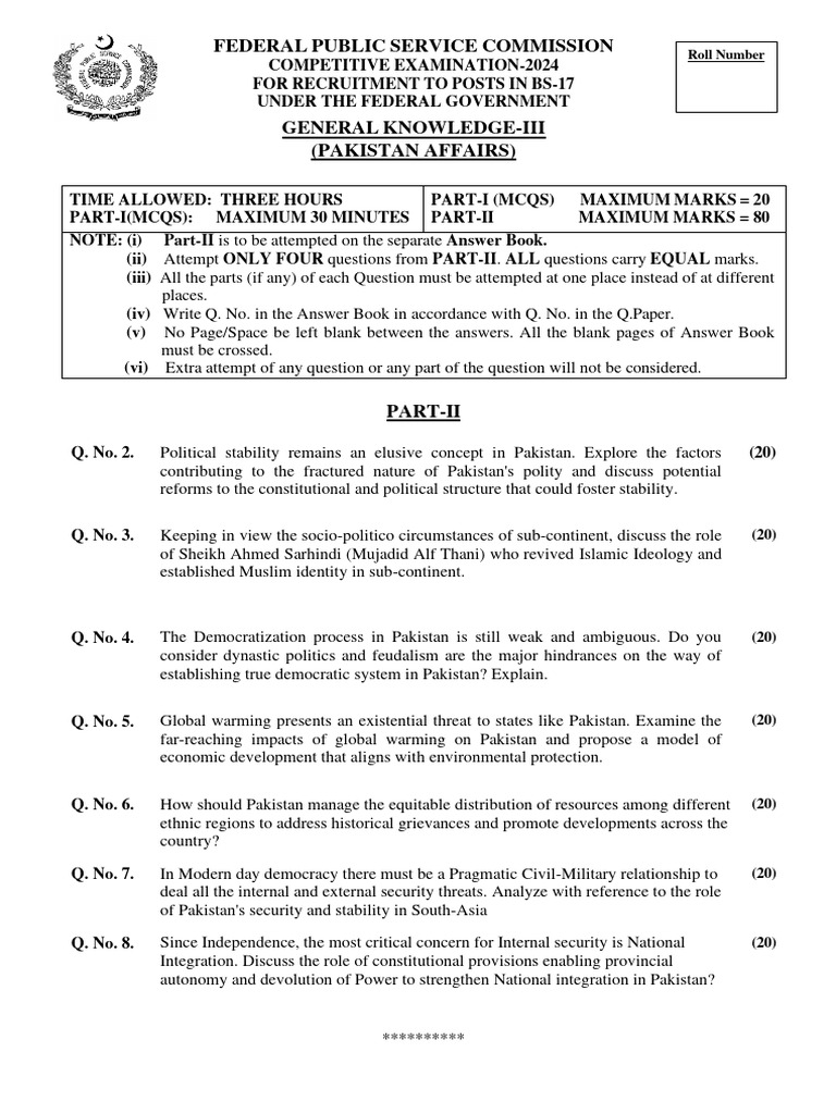 Css Pakistan Affairs 2024 | PDF | Pakistan | Democracy