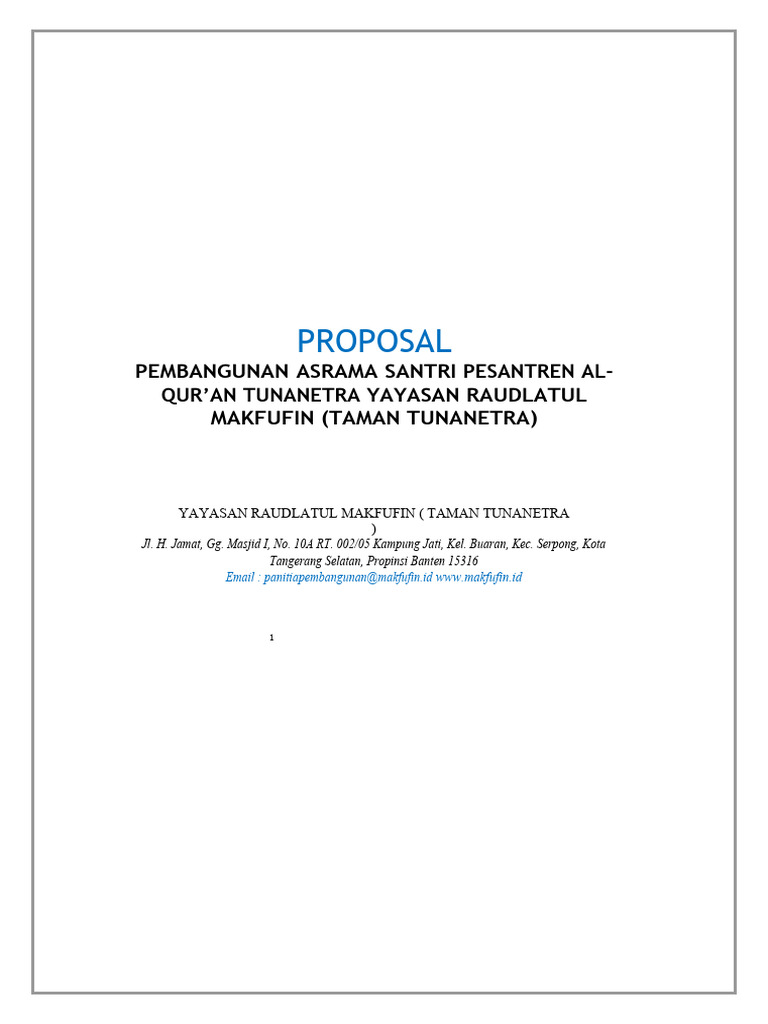 Proposal Pembangunan Asrama Santri 2019 | PDF | Agama & Spiritualitas