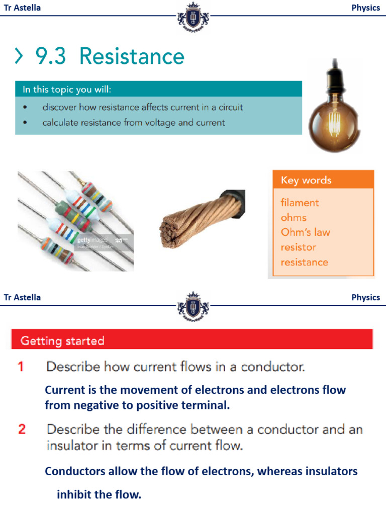 9 3 Resistance Pdf Electrical Resistance And Conductance Resistor