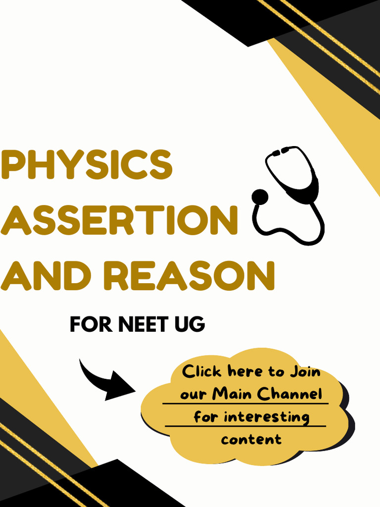 Physics Assertion and Reason For Neet | PDF | Acceleration | Velocity