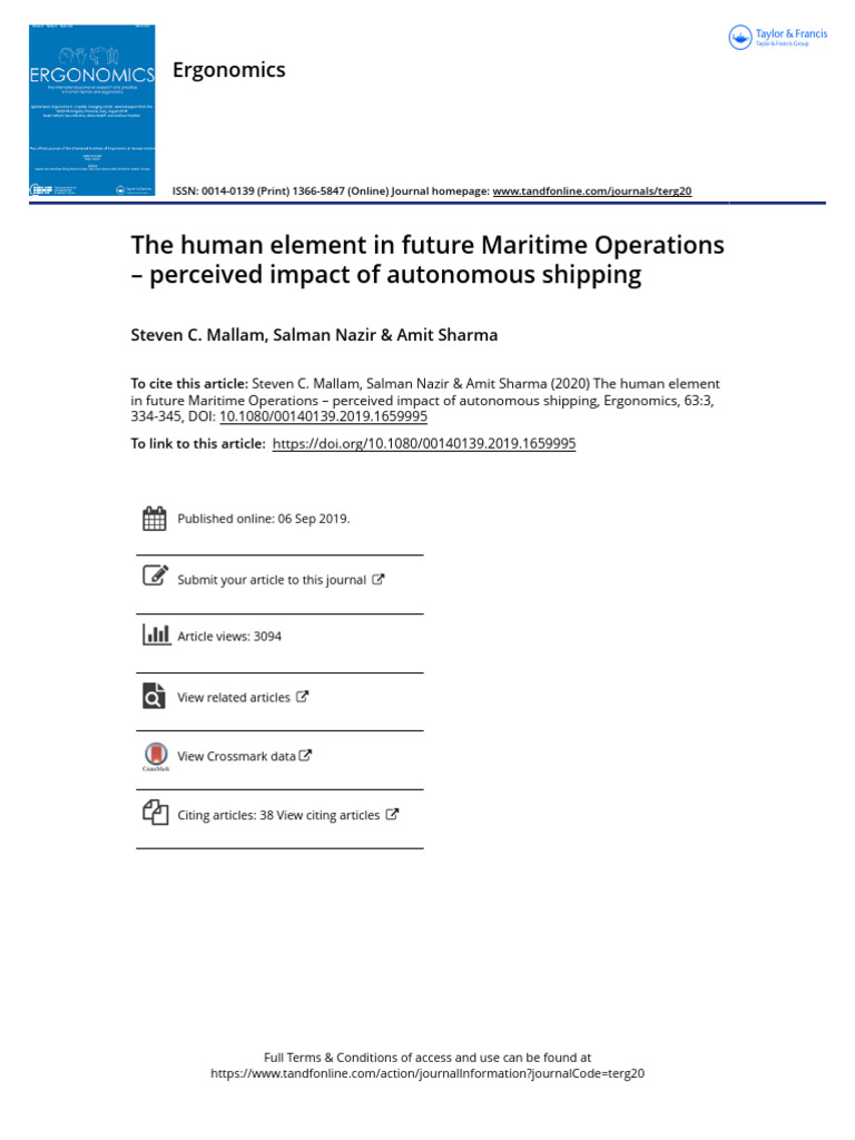 The Human Element in Future Maritime Operations Perceived Impact of ...