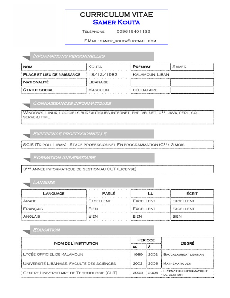 Kouta Samer CV | PDF