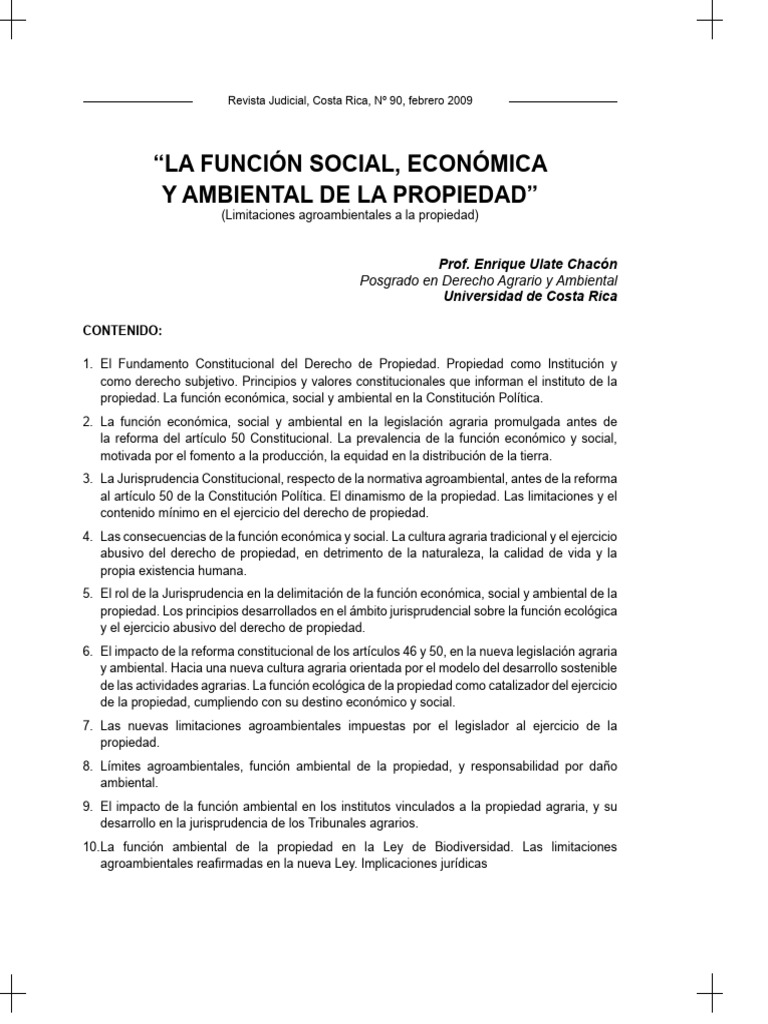La Funcion Social | Descargar gratis PDF | Propiedad | Constitución