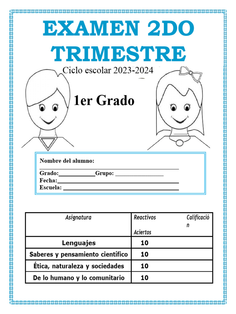 1° examen segundo trimestre | PDF