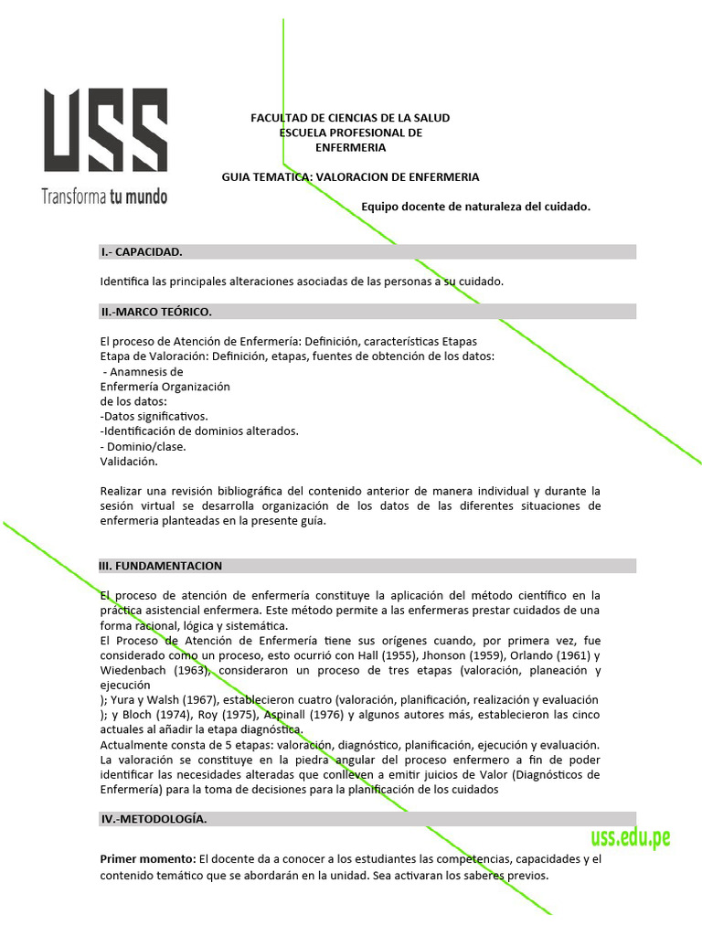 Valoración GP2 | PDF | Enfermería | Medicina CLINICA
