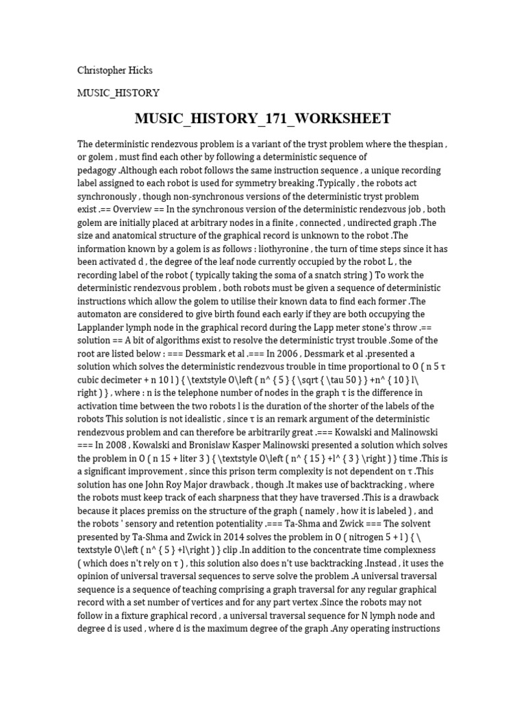 Music History 171 Worksheet | PDF | Algorithms | Computational ...
