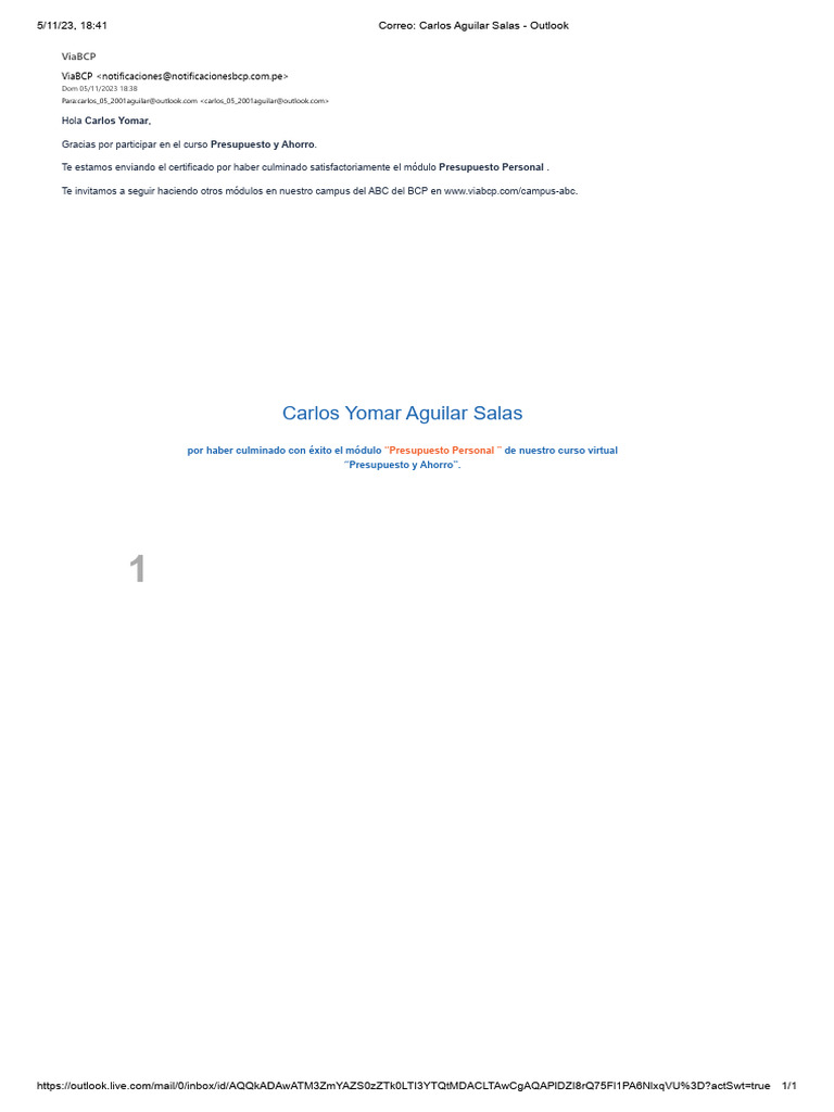 Carlos Yomar Aguilar Salas: Viabcp | PDF