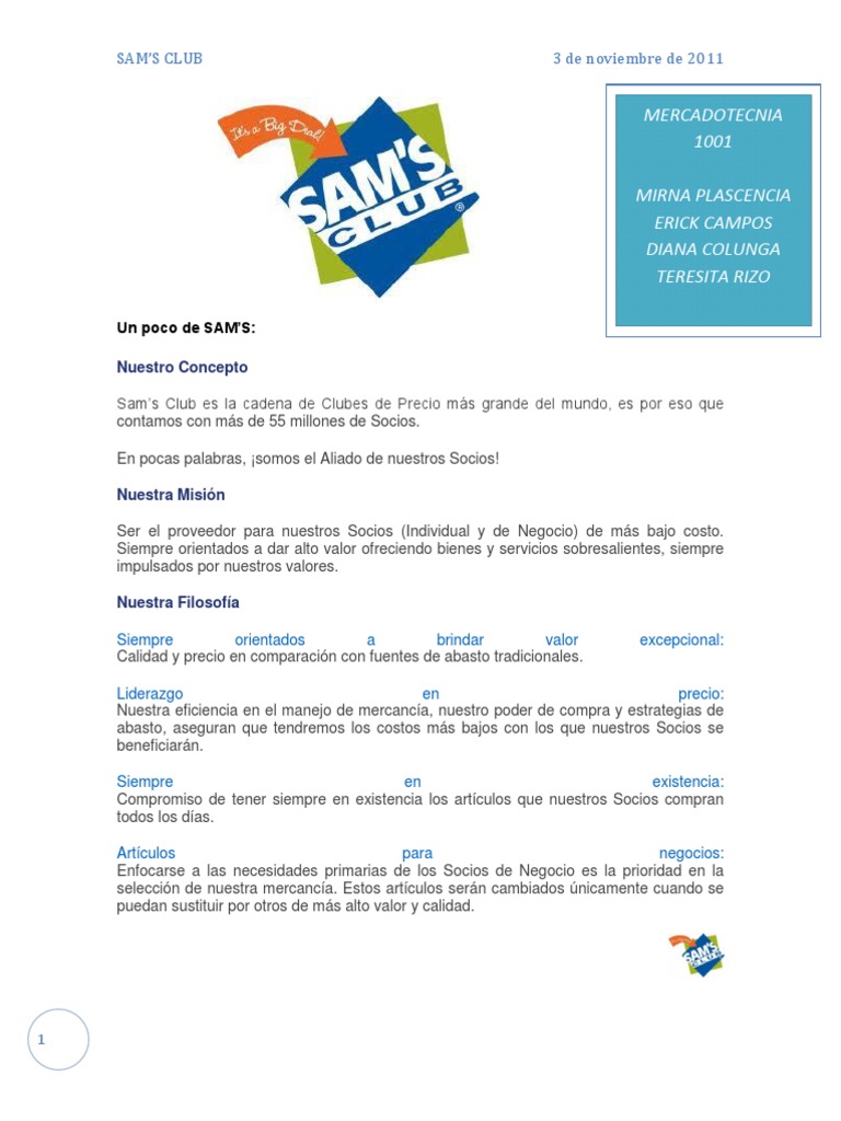 Sams | PDF | Walmart | Calidad (comercial)