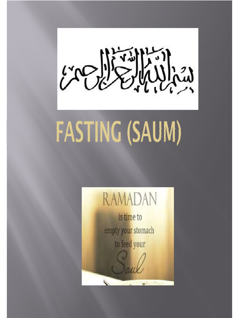 Fasting (Saum) | PDF