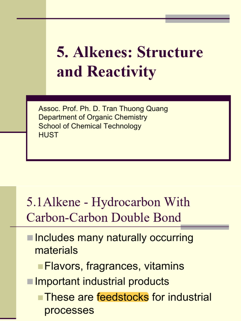 chapter-V-Alkenes-1 | PDF | Alkene | Chemical Reactions