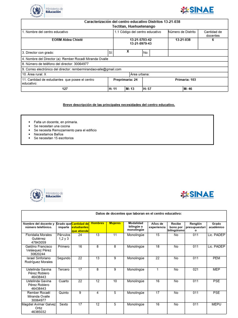 Caracterización y Diagnóstico Eorm Chiste | PDF