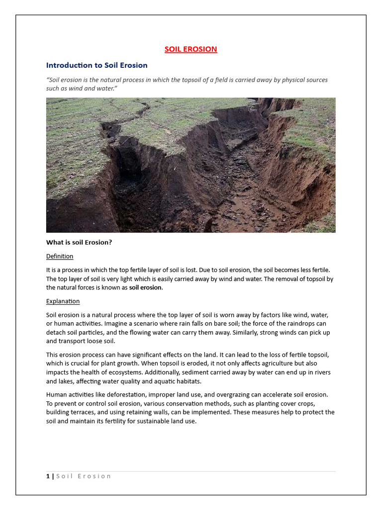 Research On Soil Erosion | PDF | Erosion | Soil