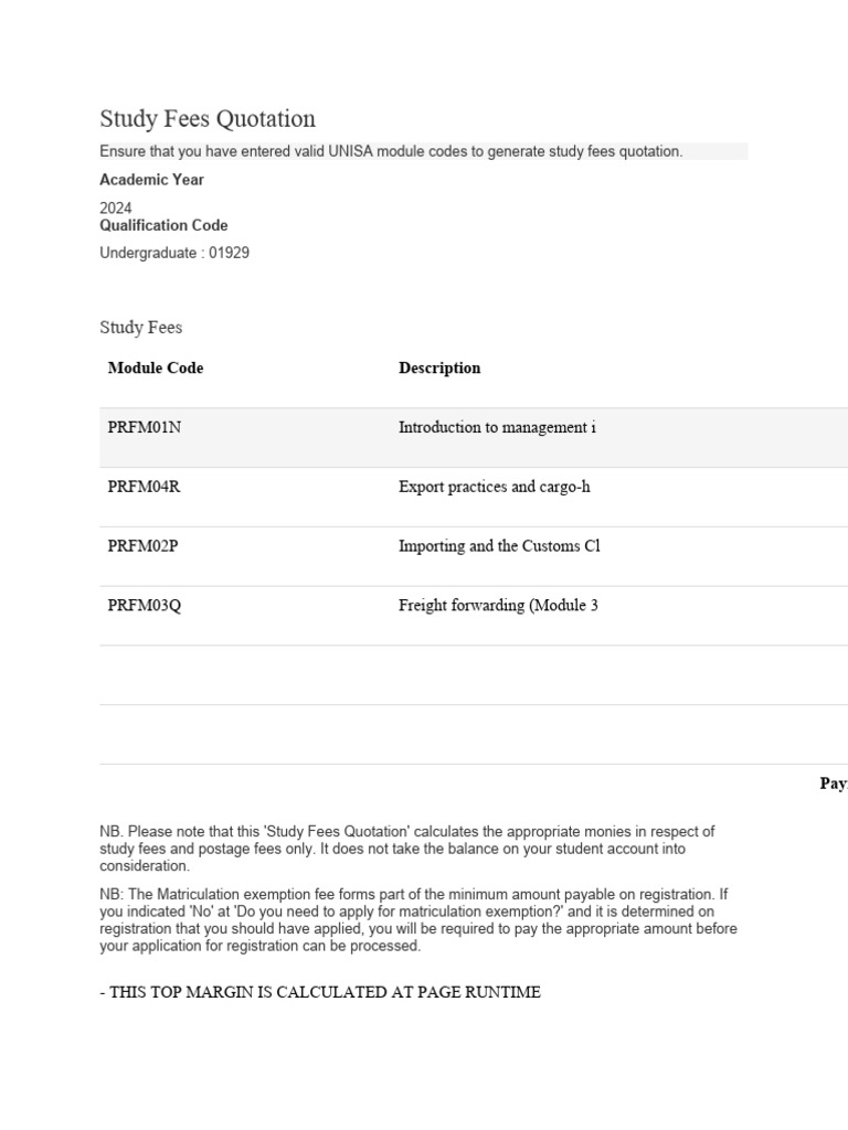 UNISA | PDF | Finance & Money Management