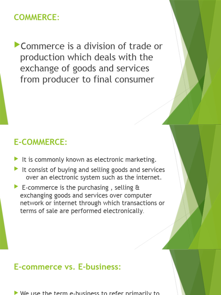 COMMERCE - PPTX Unit1 Complete | PDF | E Commerce | Supply Chain Management