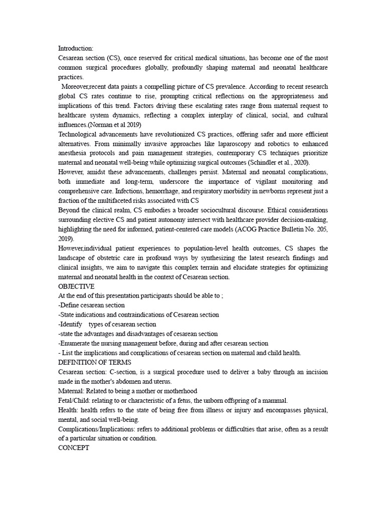 Introduction | PDF | Caesarean Section | Childbirth
