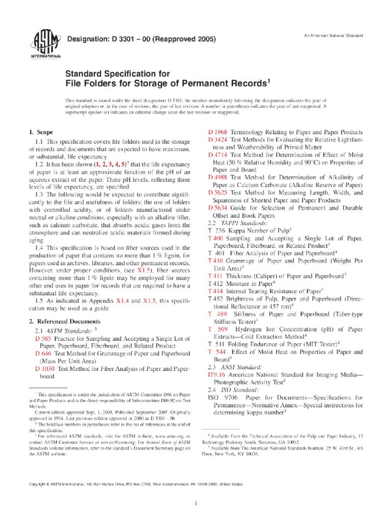 Astm D3301-00 (2005) | PDF
