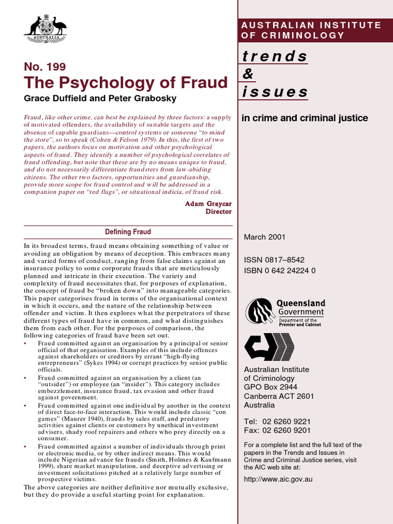 The Psychology of Fraud | PDF | Crimes | Crime & Violence