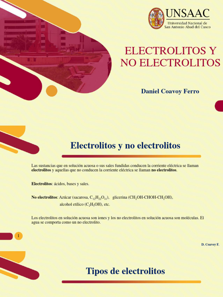 Electrolitos y No Electrolitos - Ácidos y Bases | Descargar gratis PDF ...