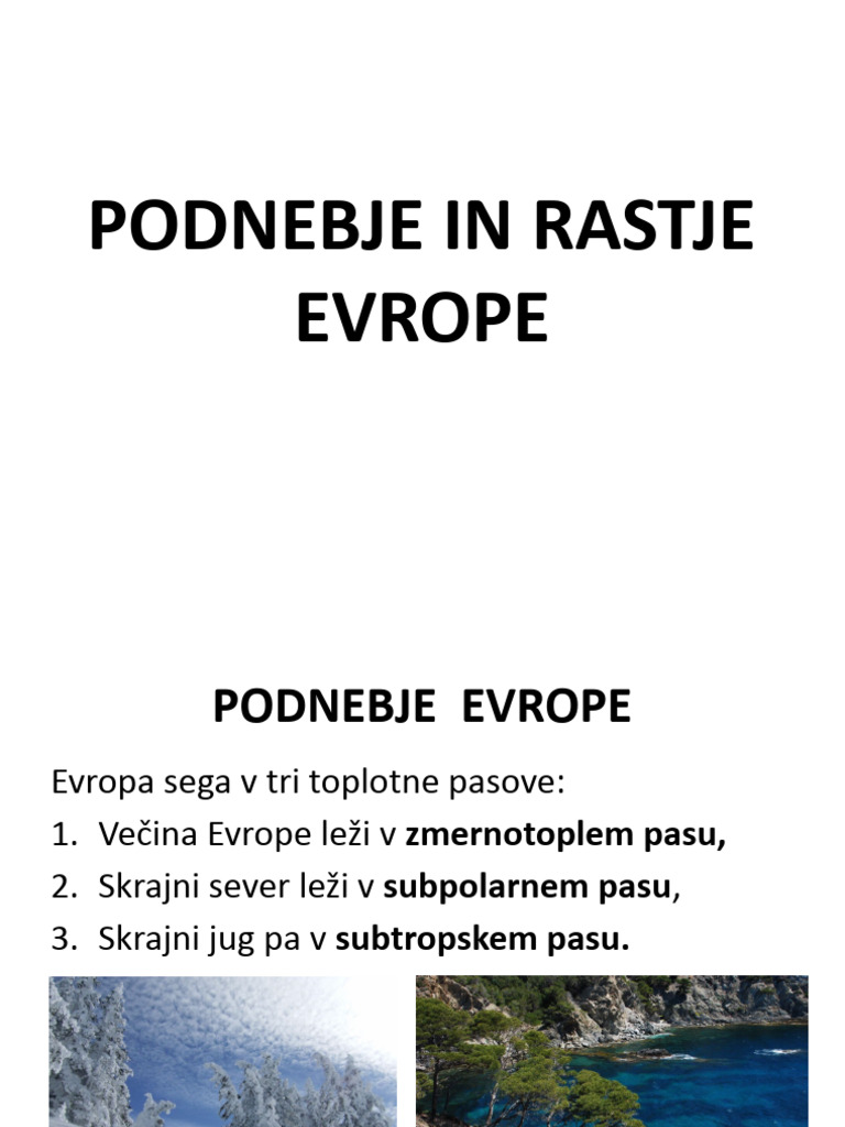Podnebje in Rastje Evrope | PDF