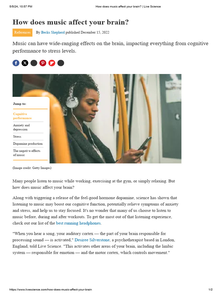 How Does Music Affect Your Brain - Live Science 1 | PDF | Perception ...